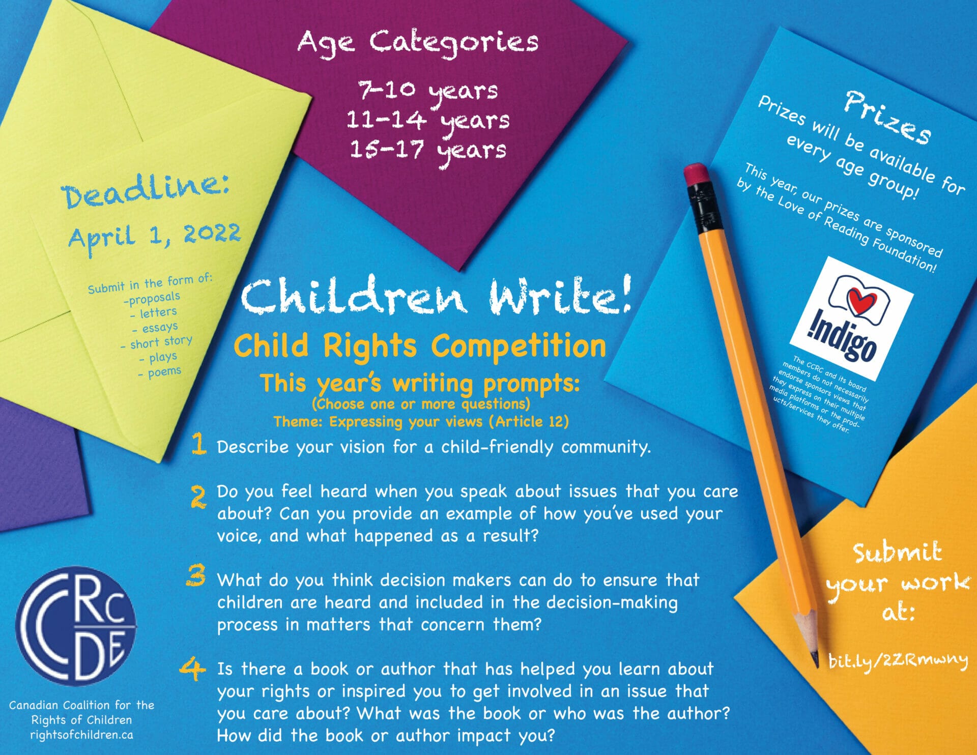 2nd Annual Children's Writing Competition - Canadian Coalition for the ...